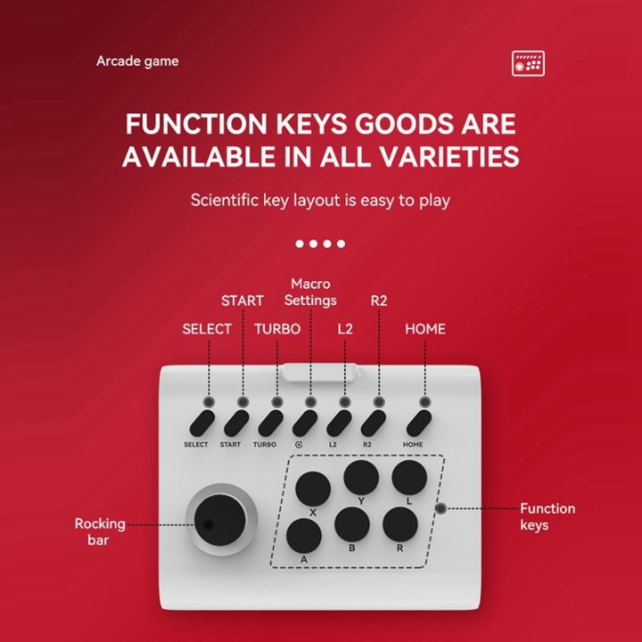 Wireless Joystick Controller Arcade Fighting Game Fight Stick Gaming ...