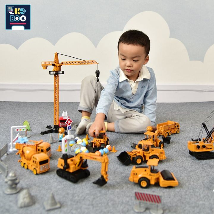 UKBOO รถรถเครนขุดยานพาหนะดายแคสพลาสติกรถยนต์วิศวกรรมสำหรับเด็กผู้ชายรถ ...