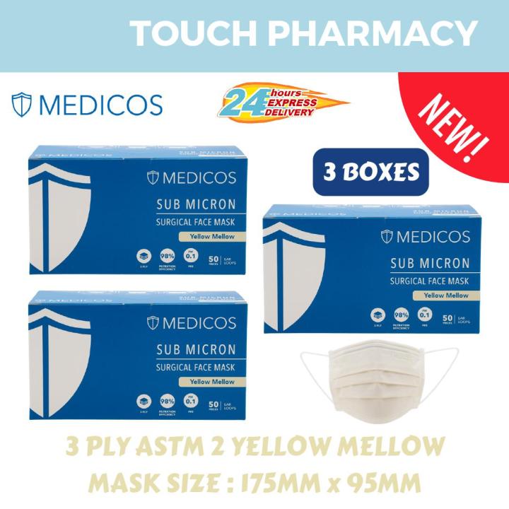 NEW COLOUR !!! [BUNDLE OF 3] MEDICOS 3PLY ASTM 2 Sub Micron Surgical ...