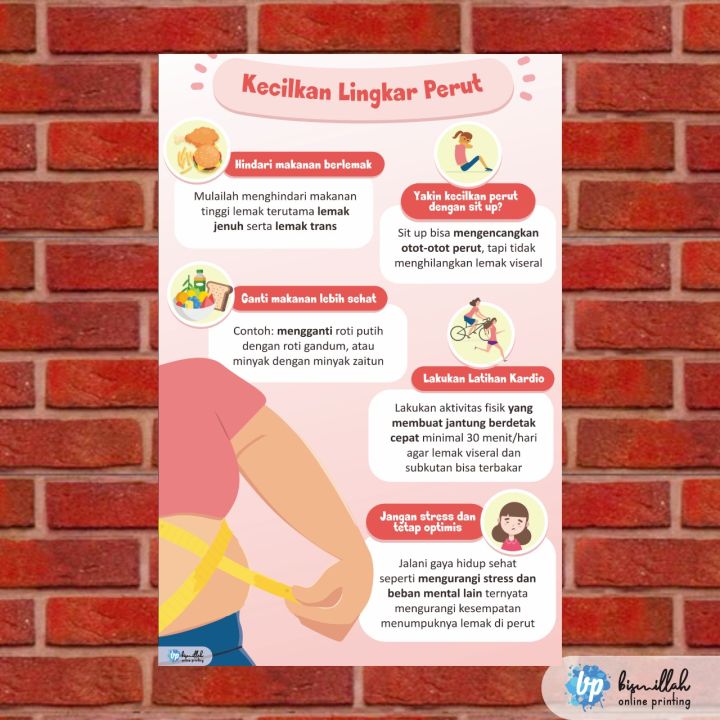 Poster Kesehatan Kecilkan Lingkar Perut | Lazada Indonesia
