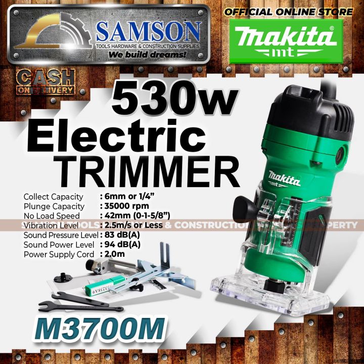 MAKITA MT Series 530W 1/4" 6mm Electric Trimmer (M3700M) *SAMSON TOOLS ...