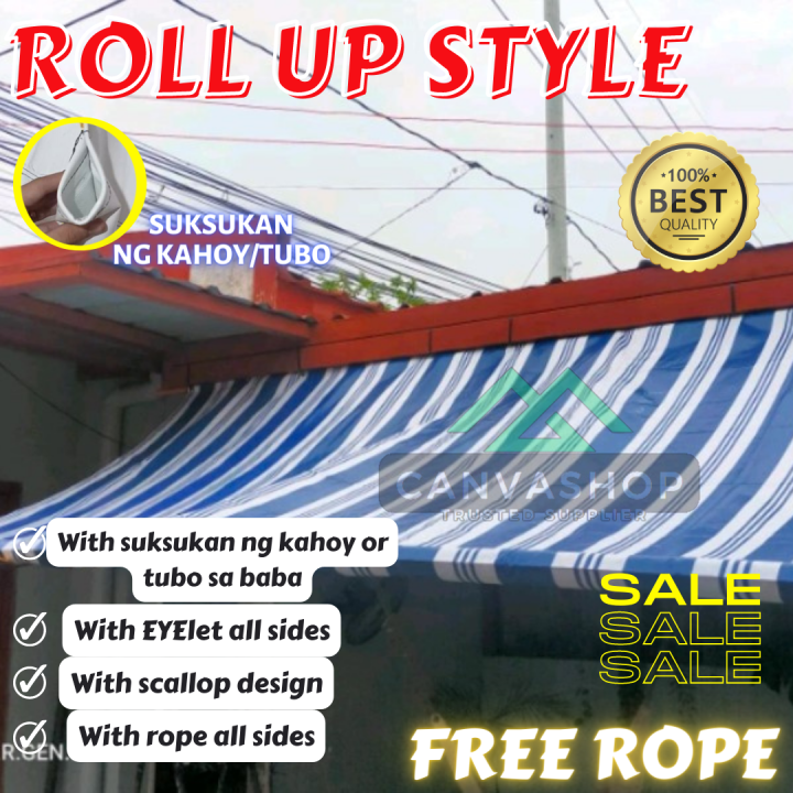 FREEROPE!!! 2X6FEET STRIPE ROLL UP ROLL DOWN HIGH QUALITY 100% ...