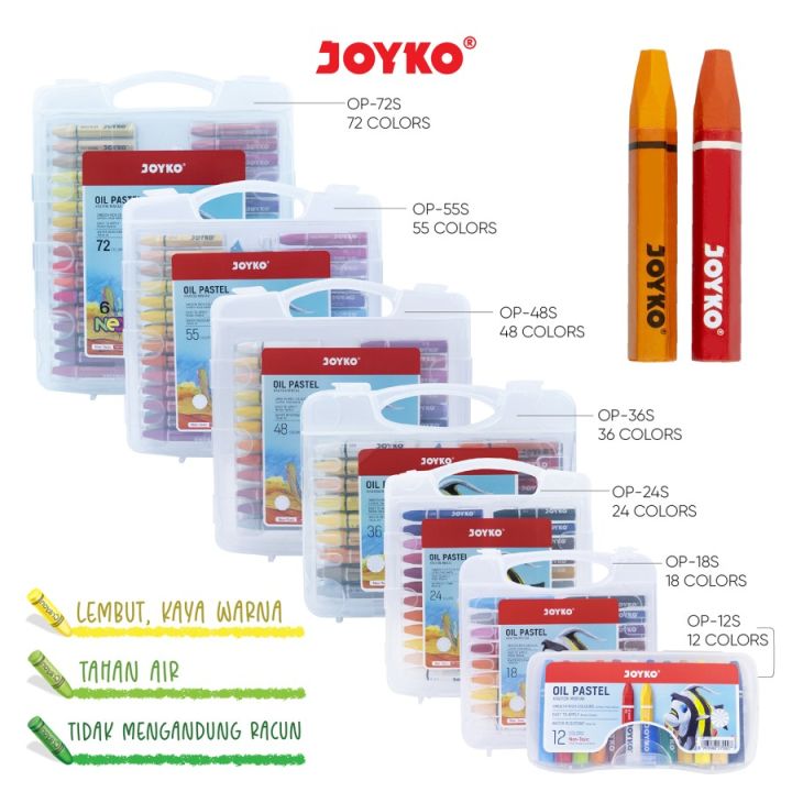 Joyko Oil Pastel Crayon 12 18 24 Dan 48 Colours Krayon Joyko Minyak ...