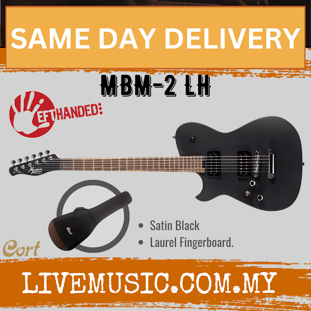 Cort MBM-2-LH Lefthanded Electric Guitar-Black Satin (MBM-2-LH / MBM2LH) | Lazada