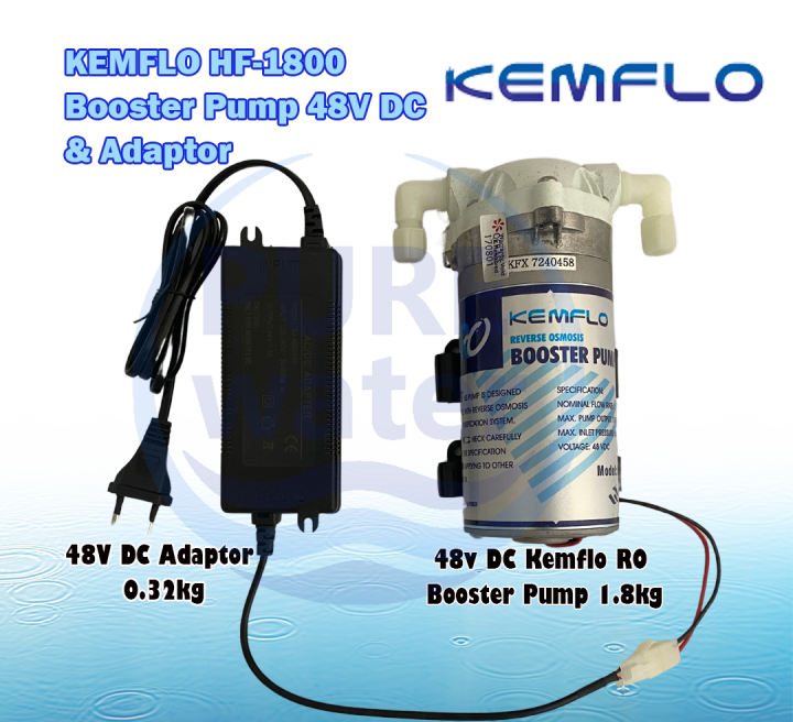 KEMFLO HF-1800 48V DC Diaphragm RO Booster Pump 48V DC Adaptor | Lazada