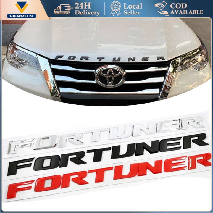 Fortuner Car 3D Sticker Letters Hood Emblem Chrome Plated Logo Badge ...