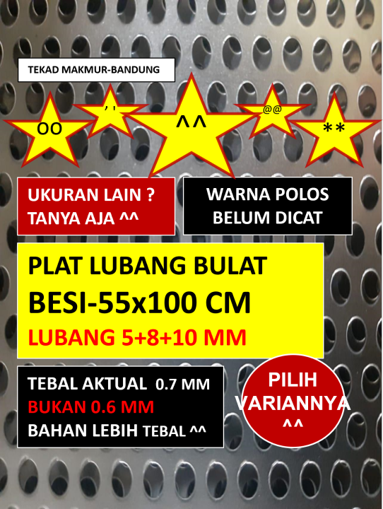 Plat Lubang - 55x100 - Plat Perforated - Plat Pintu Pagar | Lazada ...