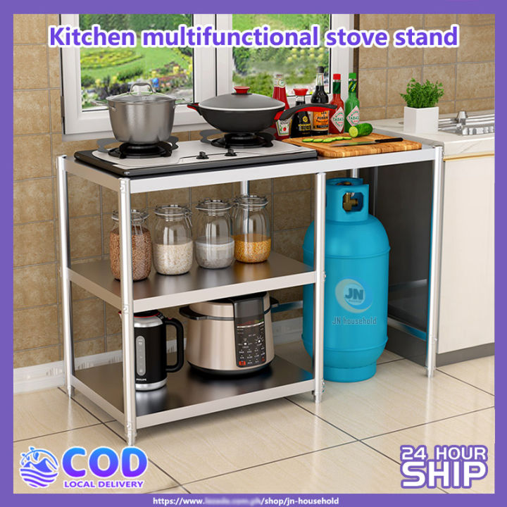 Gas Stove Rack Thickened Kitchen 2 in1 Rack organizer Heavy Duty ...