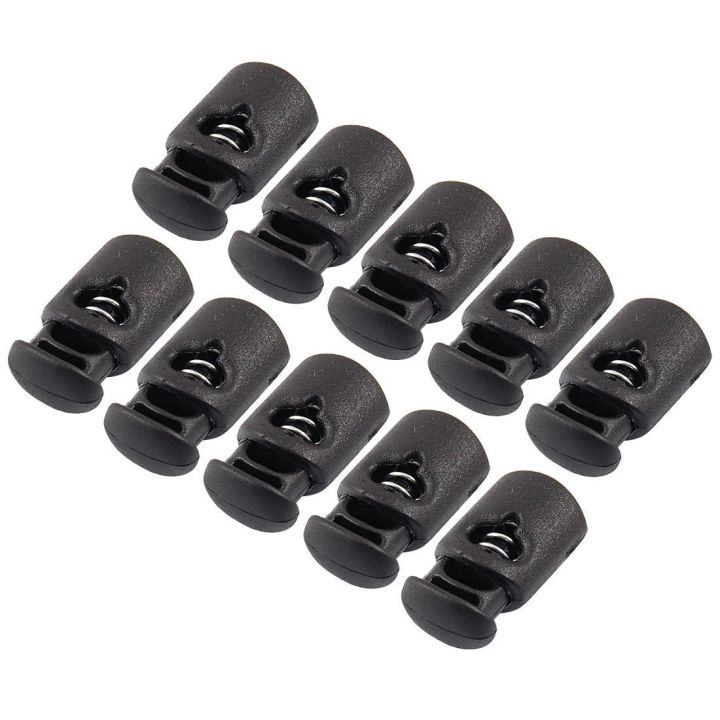 50pcs Black Plastic Toggle Spring Clasp Stop Single Hole String Cord Locks Lazada Ph