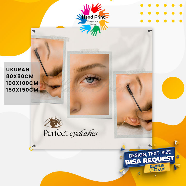 Cetak Spanduk Banner Eyelash Extension Salon Studio Eyebrows C MMT ...