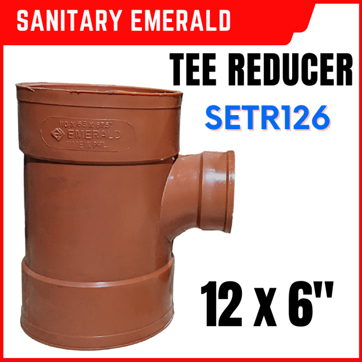Sanitary PVC Fittings Emerald Tee Reducer 12 x 6 inches (SETR126) Sold ...