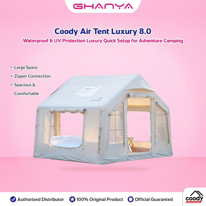 Coody Air Tent Luxury 8.0 Sqm M2 Inflatable Tent (Tenda Praktis) Waterproof & UV Protection ...