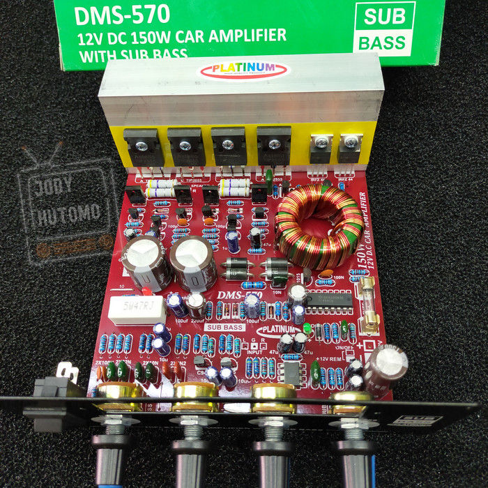 KIT POWER AMPLIFIER SPEAKER AKTIF 12V SUBWOOFER MOBIL DMS-570 STREO ...