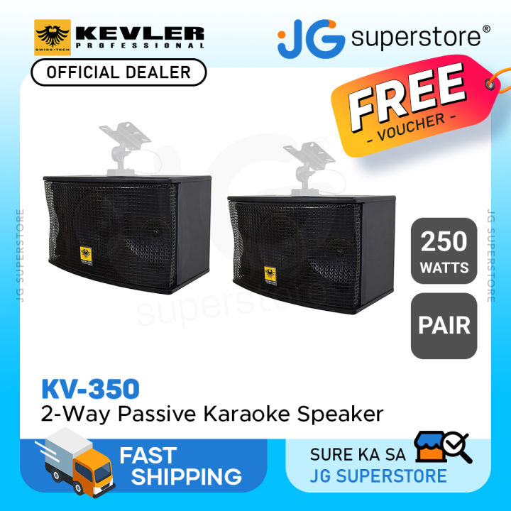 KEVLER KV-350 8" 250W Passive Karaoke Speaker System (PAIR) with 2-Way ...