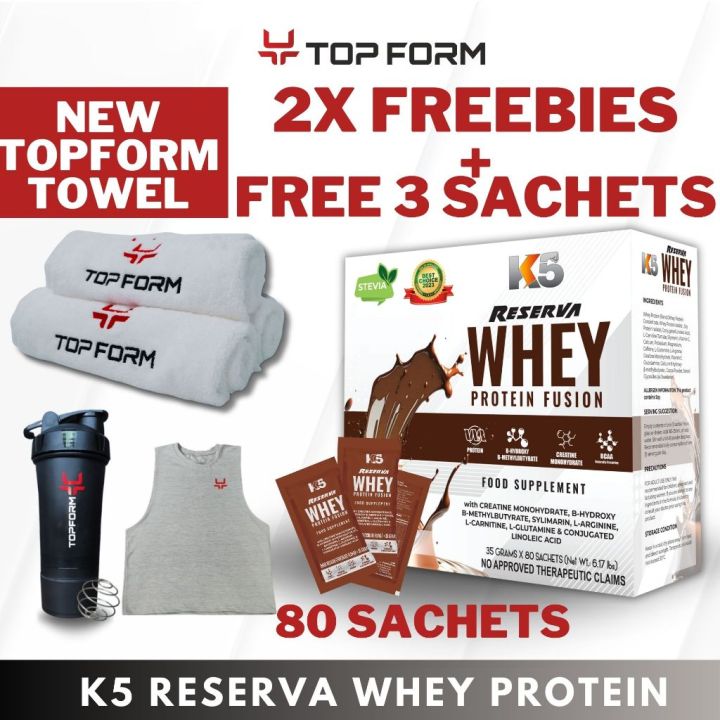 K5 Reserva Whey Protein Fusion 80 Sachet - 2799g with Creatine and BCAA ...