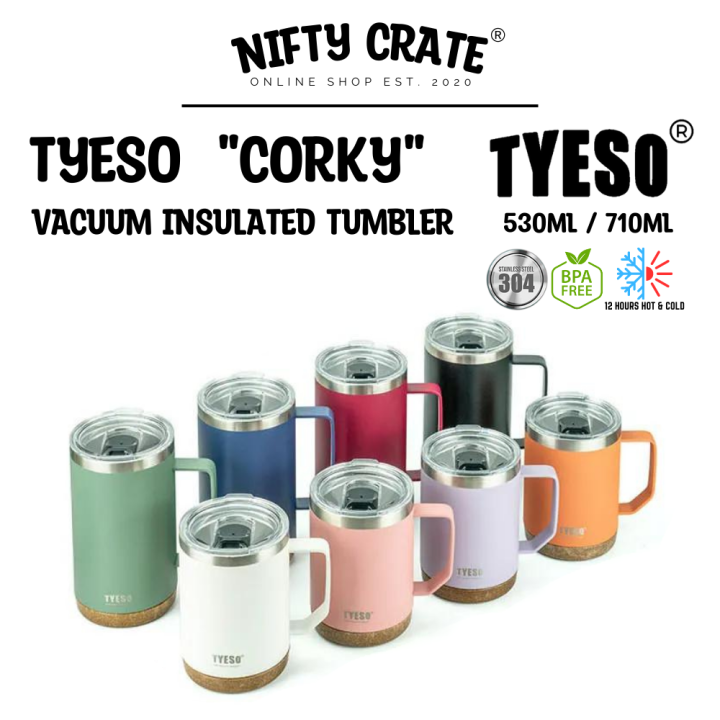Original Tyeso "Corky" 530ML/710ML Stainless Steel 304 Vacuum Insulated Thermos Tumbler ...