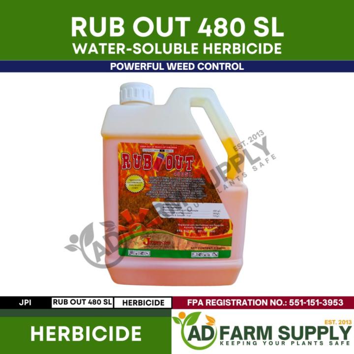 RUB OUT 480 SL - GLYPHOSATE HERBICIDE - GALLON | Lazada PH