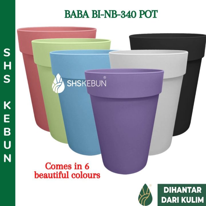 Baba Round Flower Pot Colourful BI-NB-340 Plastic Biodegradable Pot ...