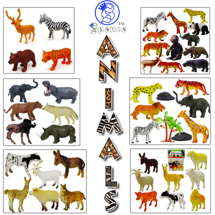 Spence Wild Animals and Farm Animals Toy Playset RIC GRP 30 Educational ...