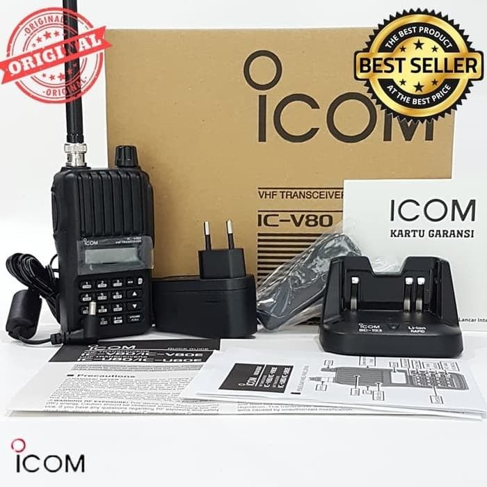 NEW HT WALKIE TALKIE ICOM V80 V 80 ICV80 IC-V80 LITHIUM VHF HANDY TALKY ...