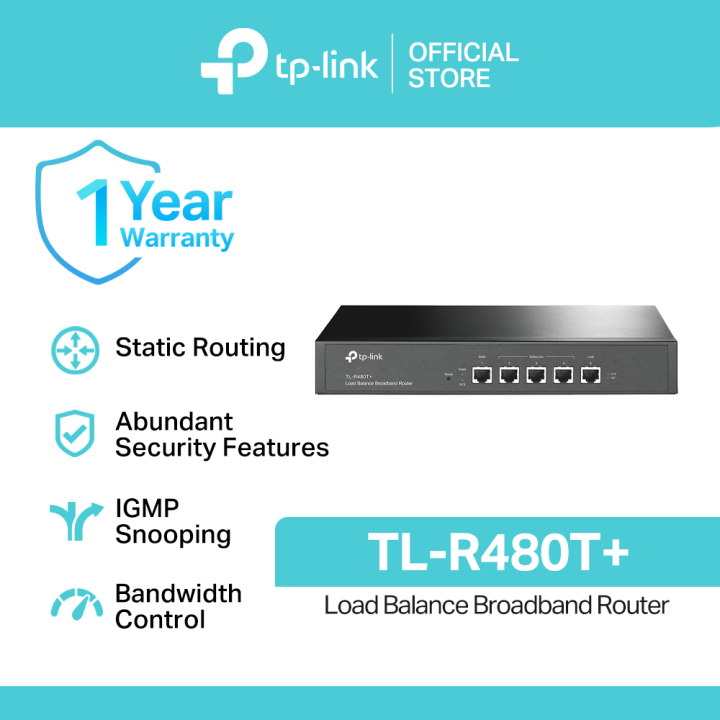 TP-Link TL-R480T+ Desktop/Rackmount Load Balance Broadband Router | WAN/LAN Ports | Advanced QoS ...