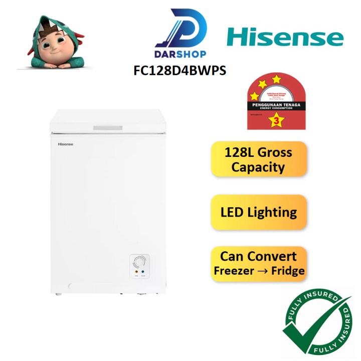 Hisense Chest Freezer 128L i Freezer Murah Deep Freezer i Sejuk Beku ...