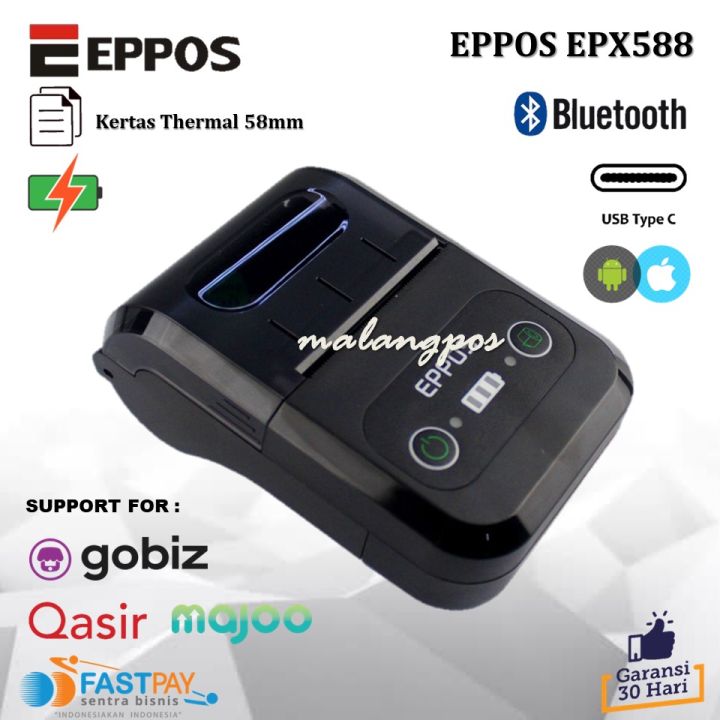 Mini Printer Bluetooth Eppos EPX588 RPP02 Printer Thermal Bluetooth 58 mm Cetak Struk Kasir PPOB ...