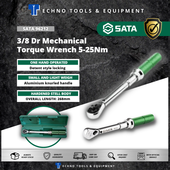 SATA 96212 3/8 Dr Mechanical Torque Wrench 5-25Nm | Lazada