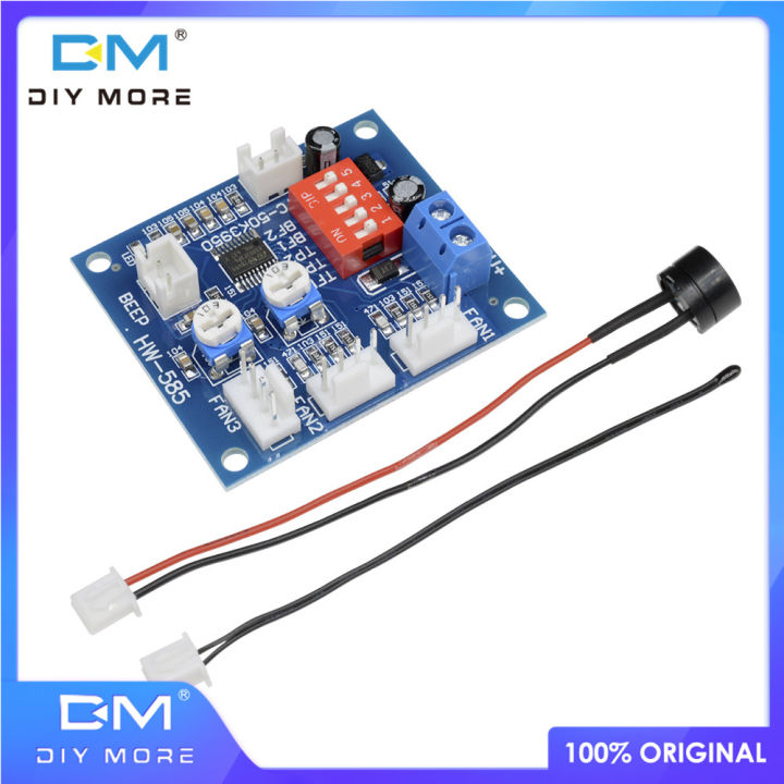 Original diymore PC CPU Fan Temperature Control 12V PWM Speed Controller Module High-Temp Alarm ...
