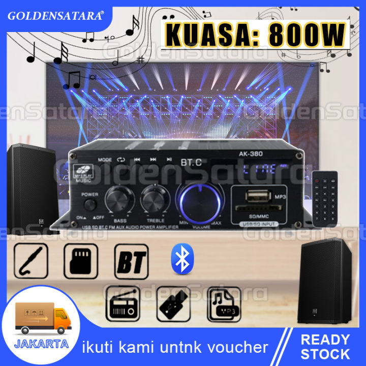 AK380 / AK370 / AK170 800W 12V Hifi Power Amplifier Daya Audio Karaoke ...