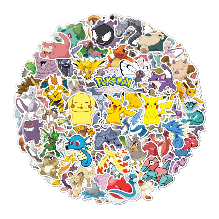 100pcs Pokemon Pikachu Theme Waterproof Removable sticker set phone car ...