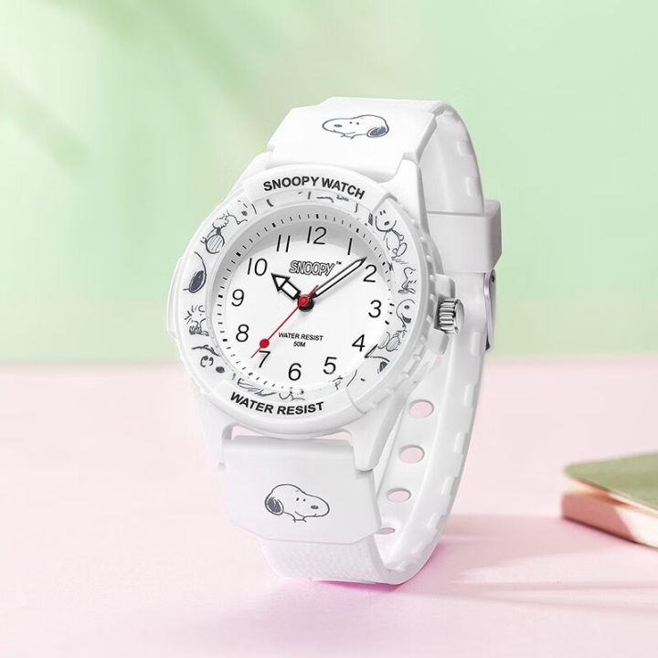 SNOOPY Children's Watch Plastic Case Strap Drop Resistant and ...