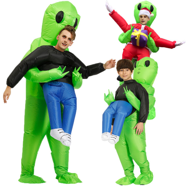 Adult Scary Green Alien Inflatable Clothes Mascot Inflatable Monster ...