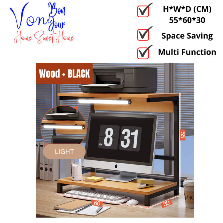Von Bonjour (Dengan Lampu)Printer Rack Monitor Stand Computer Monitor ...