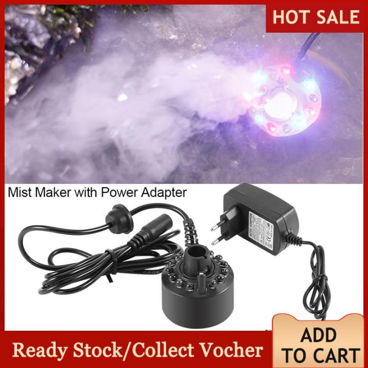 1Pc 12LED Colorful Mist Maker for Water Fountain Pond with Power ...