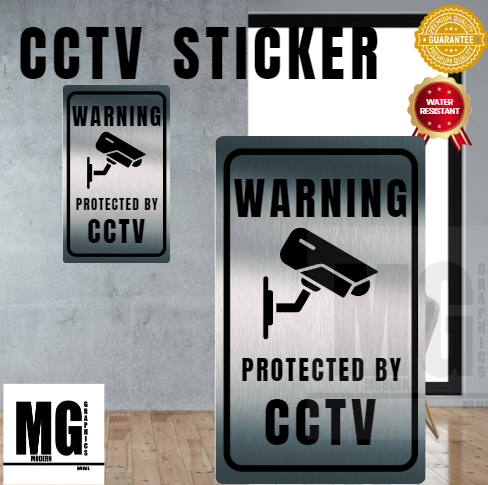 Modern Graphics CCTV Warning Sign Sticker Sintra Board l Waterproof I 8 ...