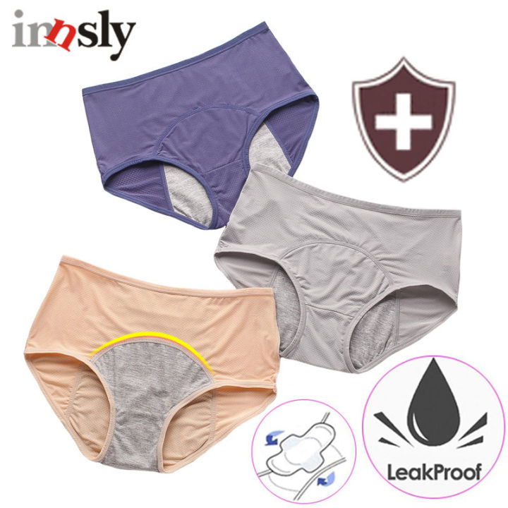 Innsly Leak Proof Period Panties Women Menstrual Underwear Physiological Briefs Th