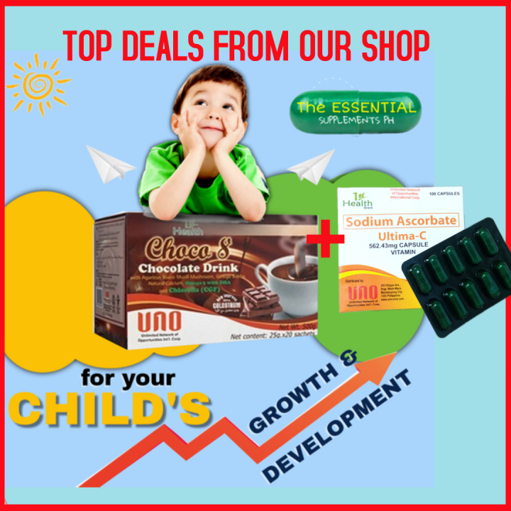 ULTIMA C pampataba na vitamins 100capsule with 20sachet CHOCO 8 ...