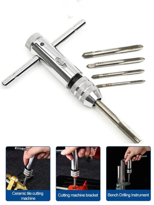 Tap Snai Set Snei Manual Drat Ulir Hand Gagang Tool M3 M4 M5 M6 ...