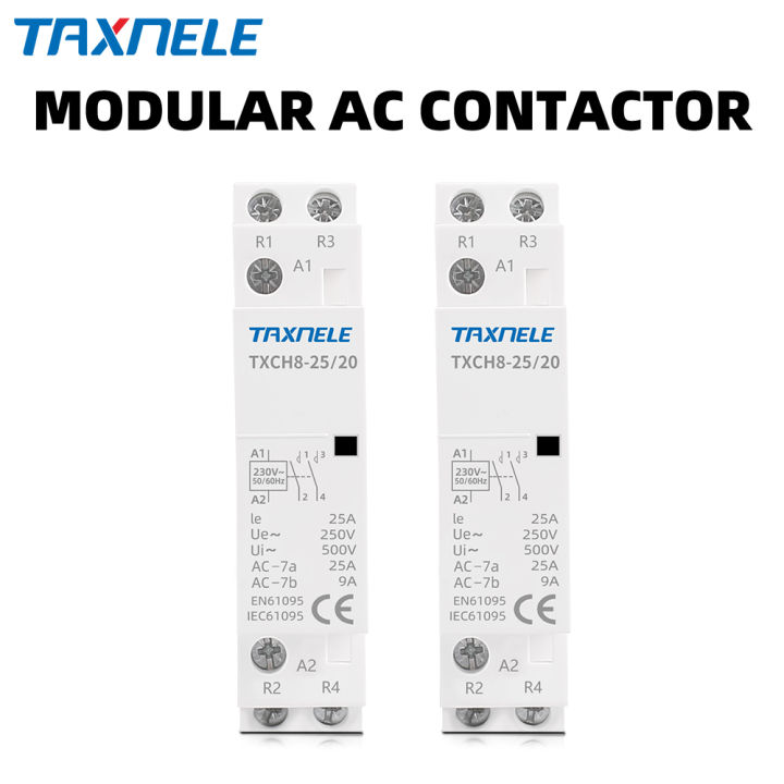 Din Rail Household Modular AC Contactor 220v Single Phase 2P 2no 2nc ...