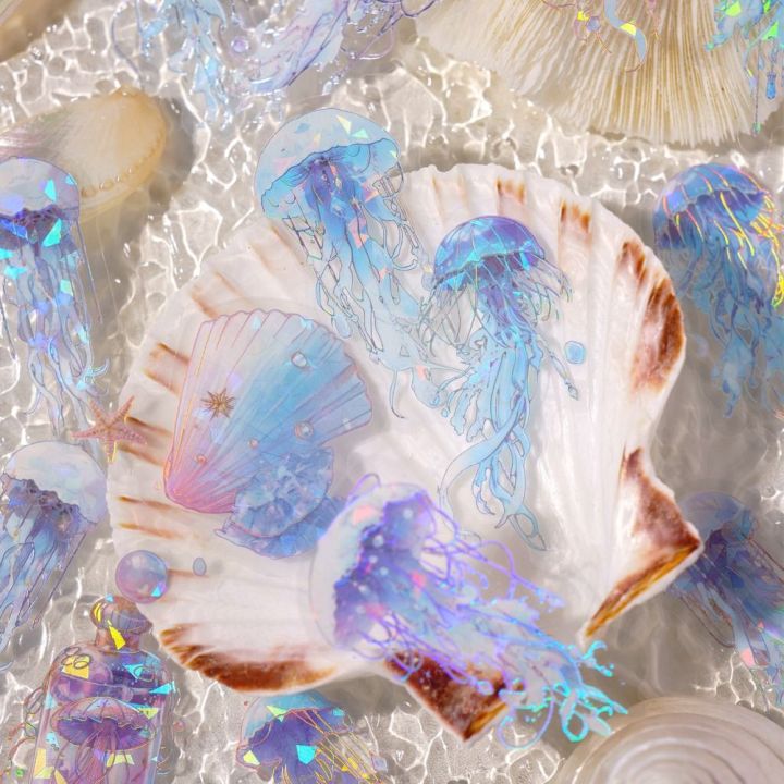 LAZYER DIY Crafts Moon Jellyfish Sticker Decorative Handmade Ice ...