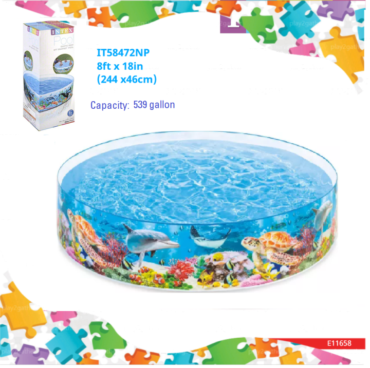 Intex Deep Sea Blue Snapset Pool 8ft x 18 Inch IT 58472NP Kids | Lazada