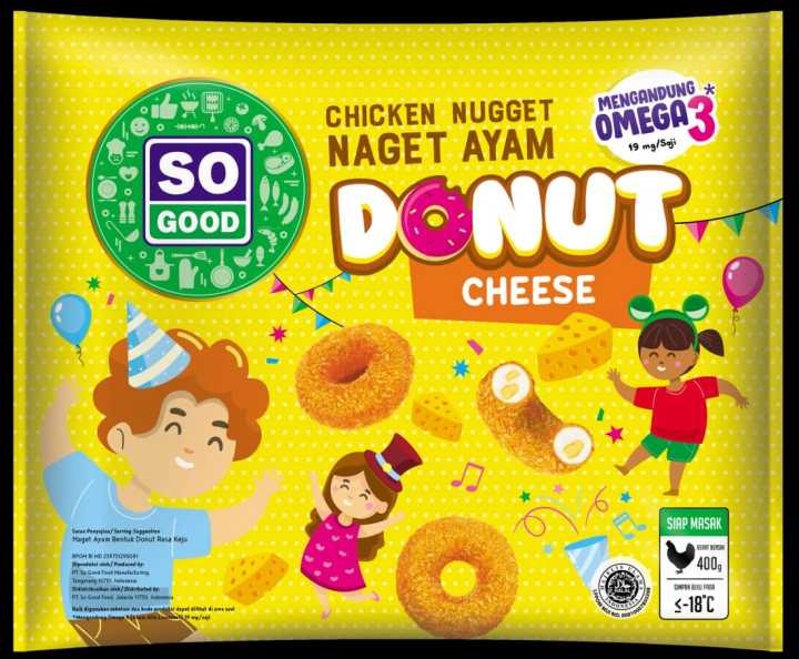 CHEESE CHICKEN NUGGET DONUT SO GOOD 400GR NAGET AYAM KEJU DONAT HALAL ...