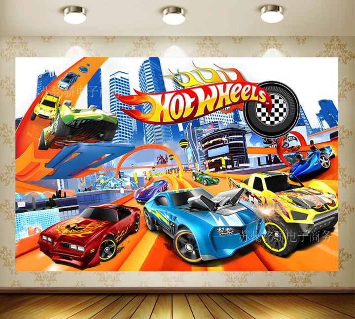 RA Hot Wheels Birthday theme backdrop banner party decoration photo ...