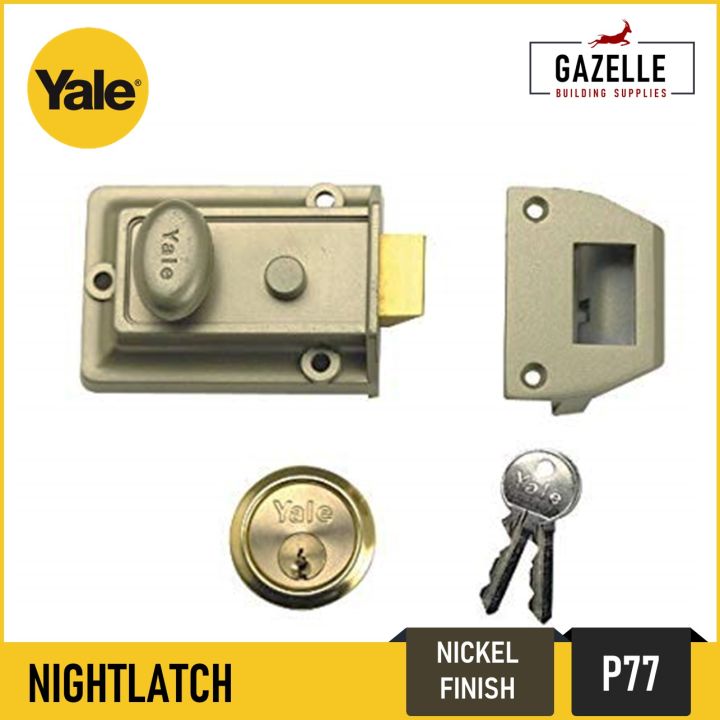 Yale Traditional Night Latch Gate Lock Nightlatch Metallic Gray Body ...