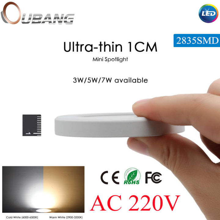 OU BANG LED Downlight Mini Ultra-thin 3W/5W/7W AC 220V Cool white/Warm ...