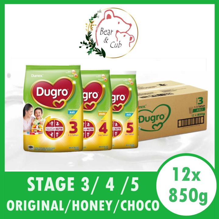(Bundle 12) 850g Dumex Dugro Stage 3/4/5 - Original/Honey/ Chocolate ...