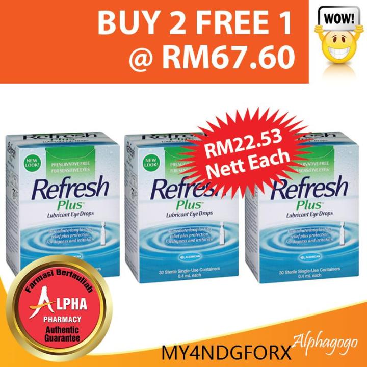 Refresh Plus Lubricant Eye Drop 30 Sterile Allergan 1 Box Buy 2 Free 1