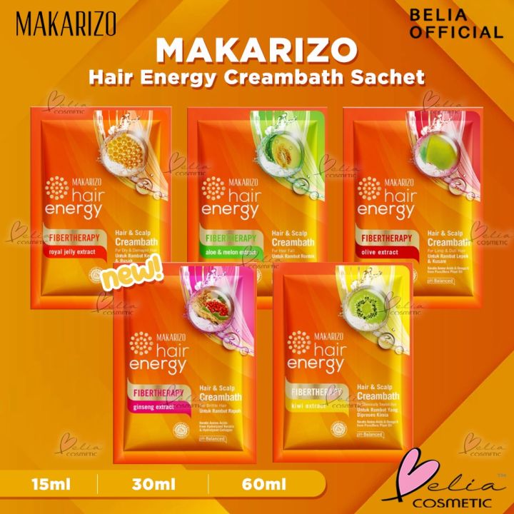 MAKARIZO HAIR ENERGY CREAMBATH SACHET 30 60 ML | FIBERTHERAPY | Lazada ...