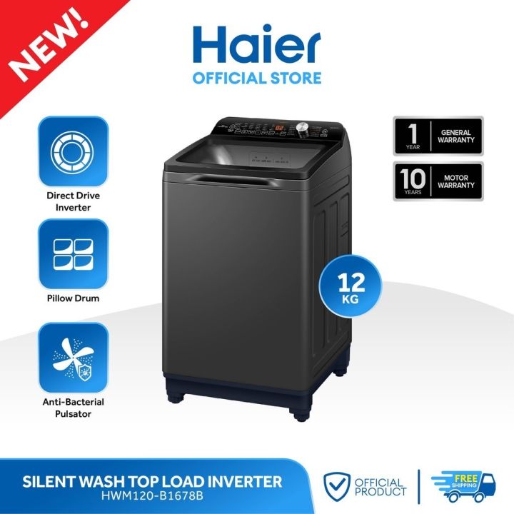 [NEW] Haier HWM120-B1678B 12.0 Kg Silent Wash Fully Automatic Inverter ...